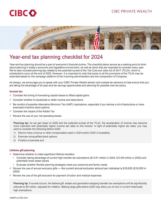 CIBC US - Year end tax planning - 2024.PDF - Page 1
