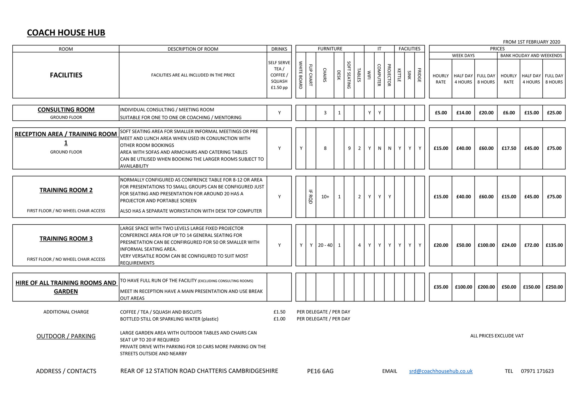tp24 - FACILITIES AND PRICES - Page 1 - Created with Publitas.com