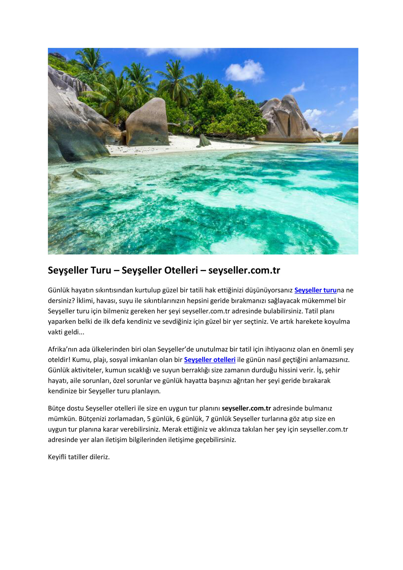 My publications - Seyşeller Turu - Page 1 - Created with Publitas.com