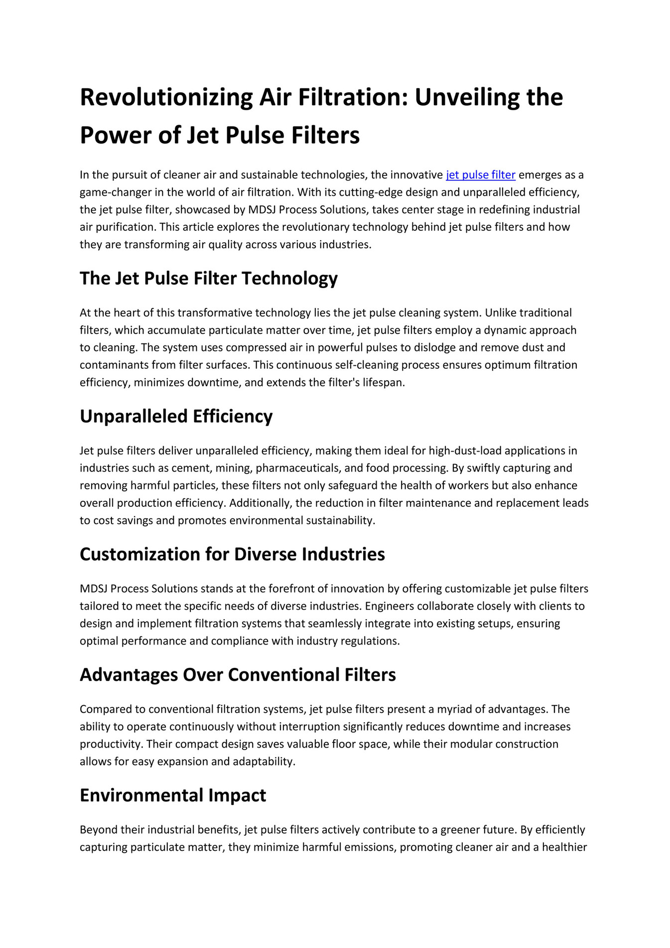 My publications - Revolutionizing Air Filtration - Unveiling the Power ...