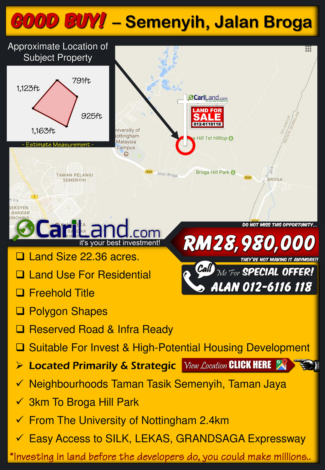 GOOD DEAL! - Semenyih, Jalan Broga 22.36 acres Residential Land For ...