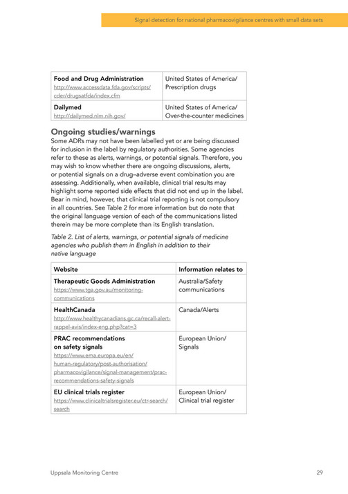Uppsala Monitoring Centre - Signal detection for national ...