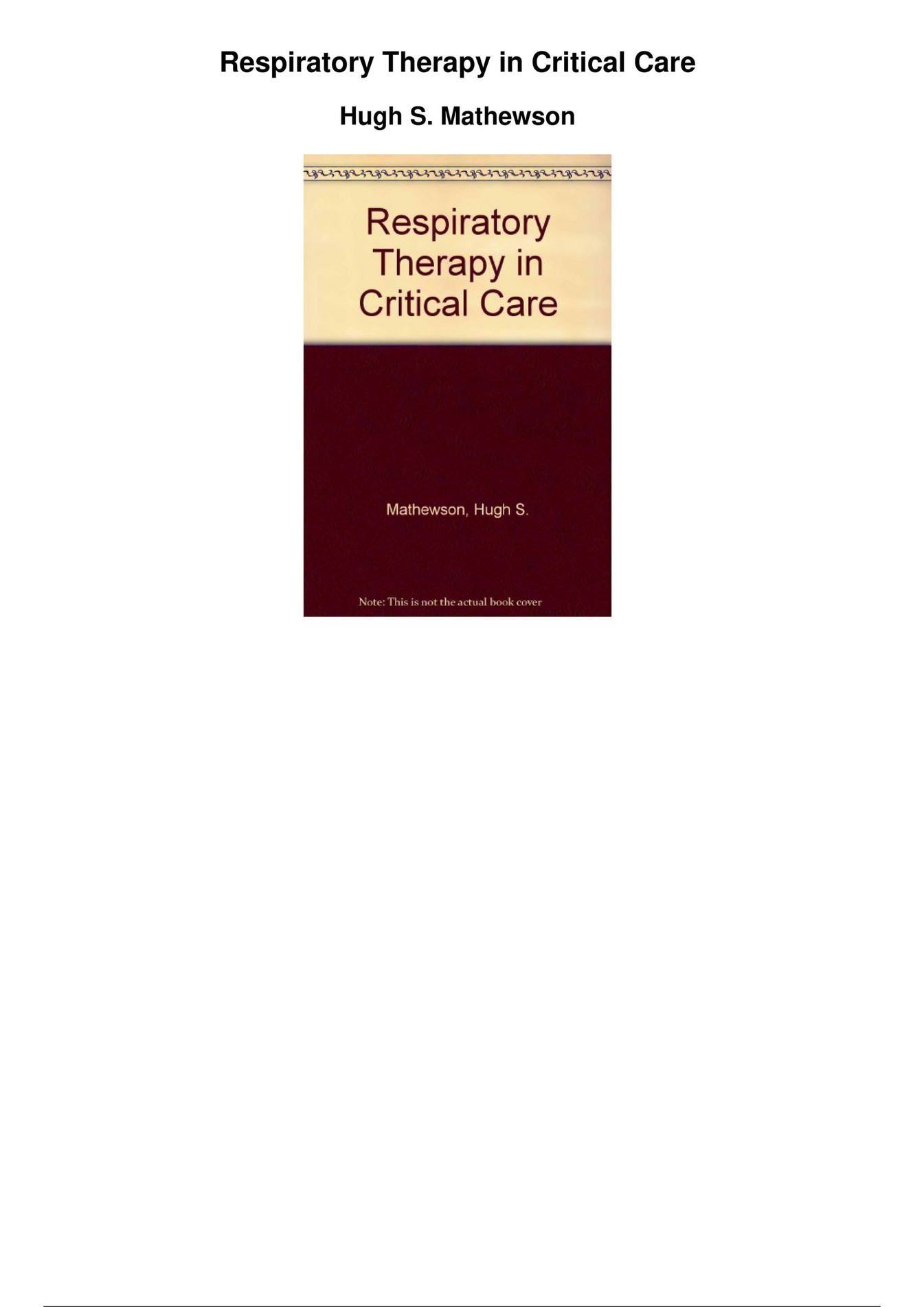 Pines - Respiratory Therapy In Critical Care_PDF - Page 1 - Created ...
