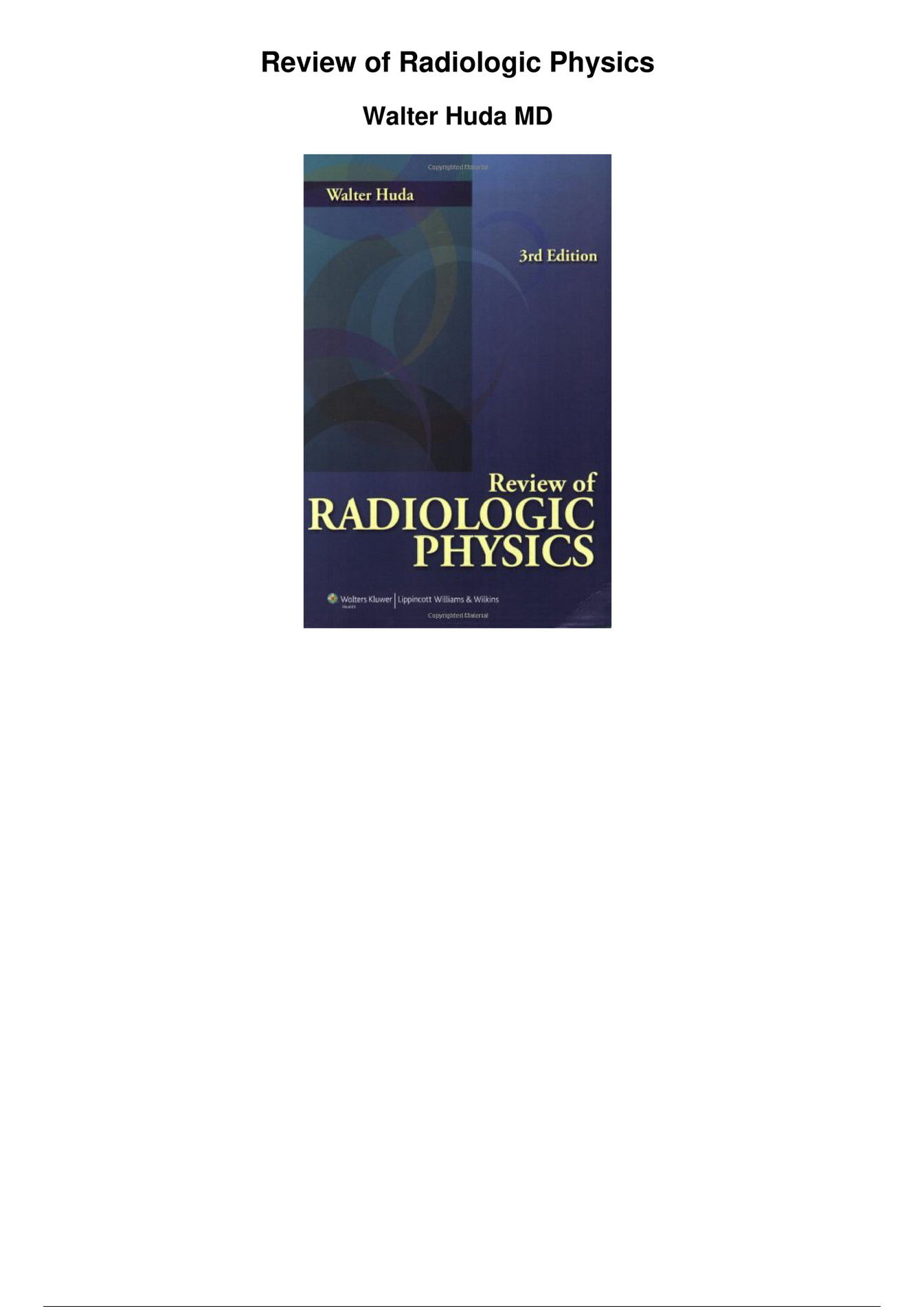 Spiker - Review Of Radiologic Physics_PDF - Page 1 - Created with ...