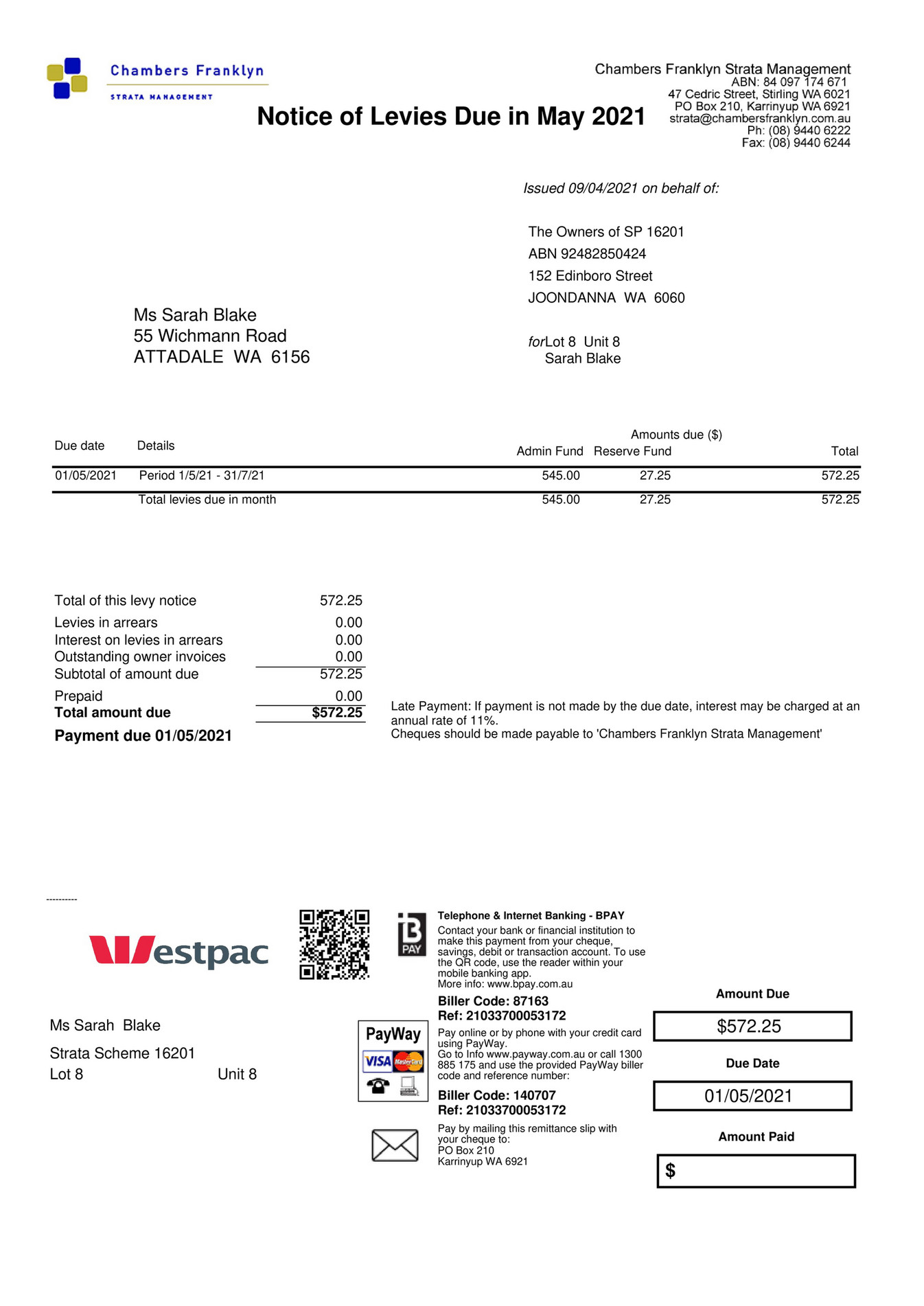 TeamIaconi - Recent Strata Levy invoice - Page 1 - Created with ...