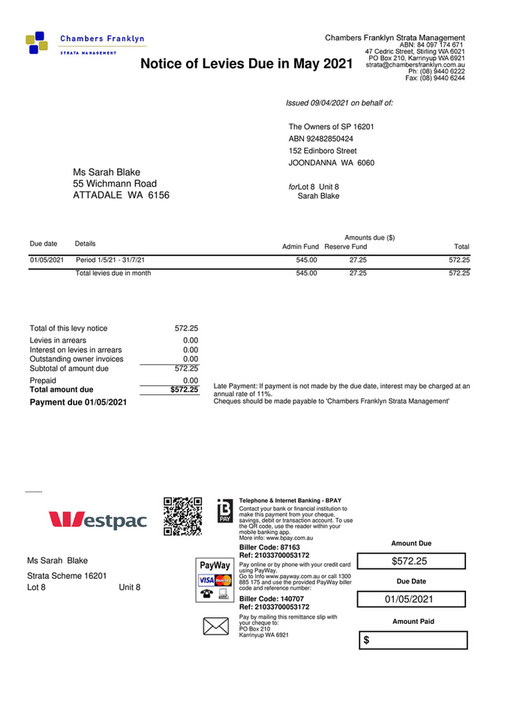 TeamIaconi - Recent Strata Levy invoice - Page 1 - Created with ...