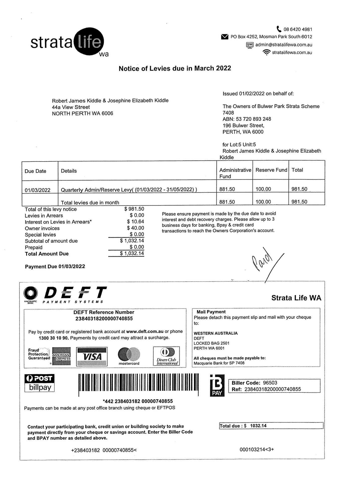 TeamIaconi - 5/196 Bulwer Strata levy March 22 - Page 1 - Created with ...