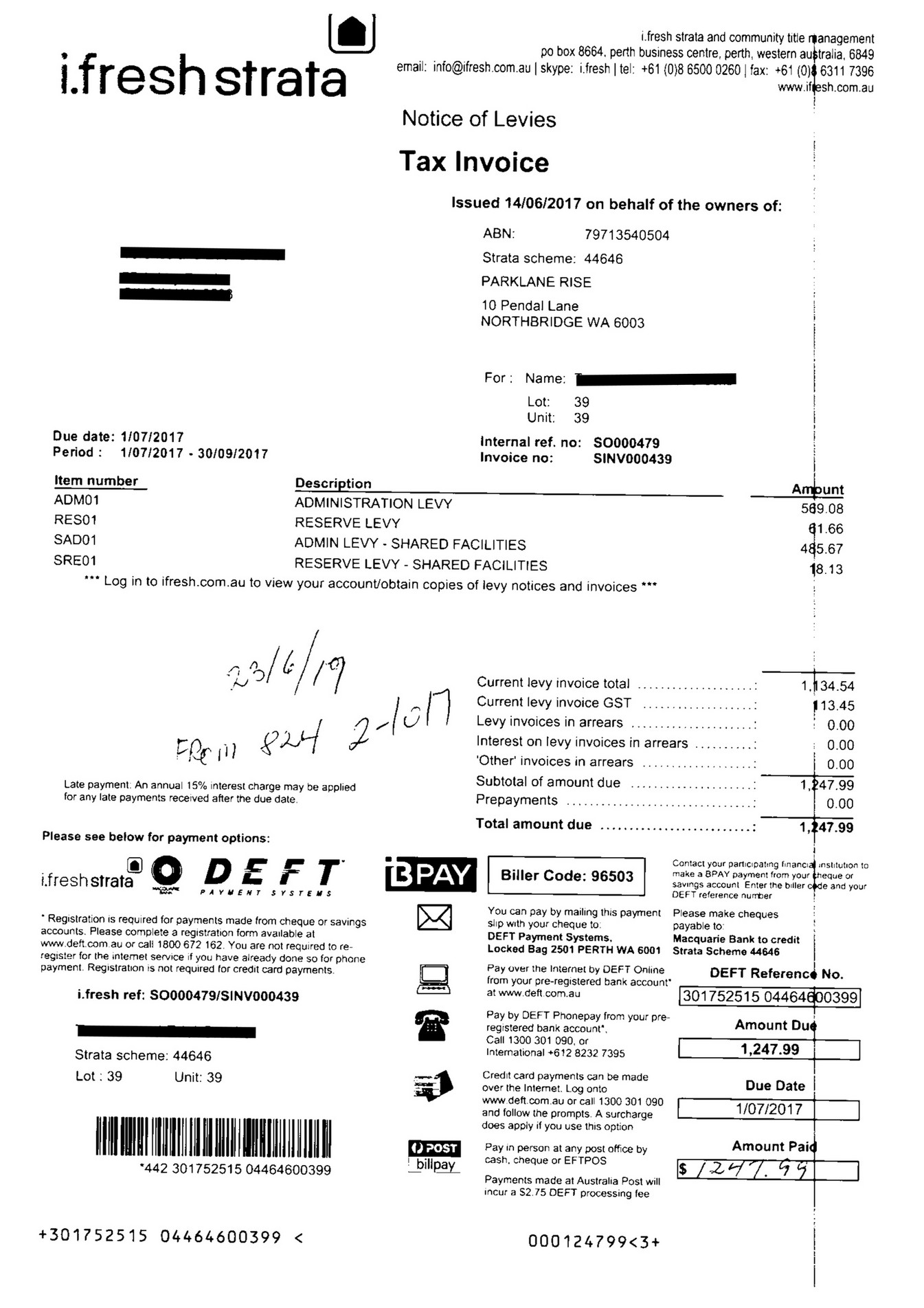 TeamIaconi - 39/10 Pendal - Strata Invoice - Page 1 - Created with ...