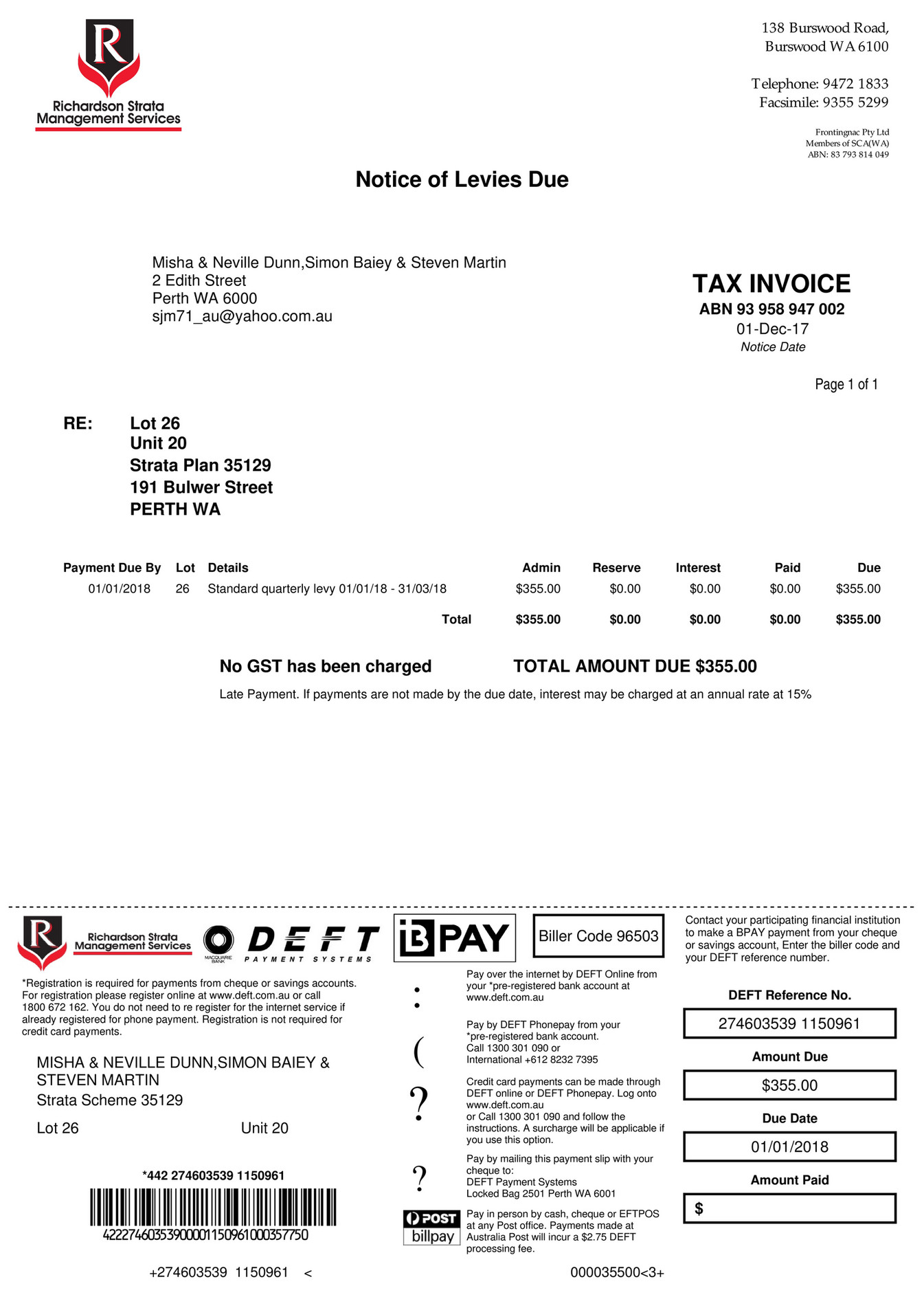 TeamIaconi - 2 Edith - Strata Invoice - Page 1 - Created with Publitas.com