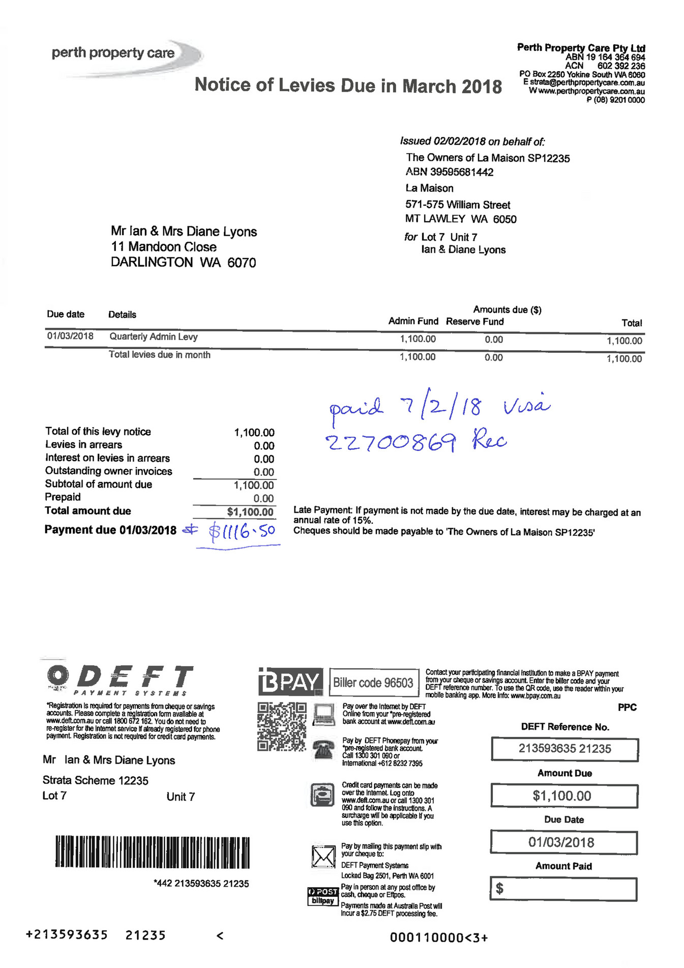 TeamIaconi - 7/571 William - Strata Levies 2018 - Page 1 - Created with ...