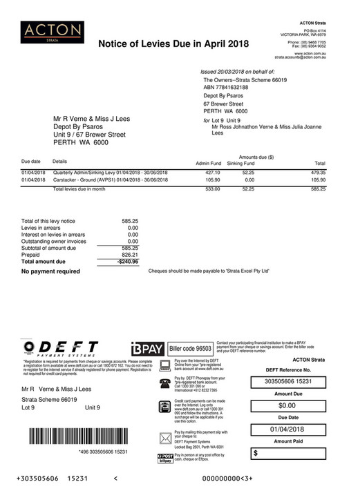 TeamIaconi - 9/67 Brewer - Strata Levies Invoice - Page 1 - Created ...