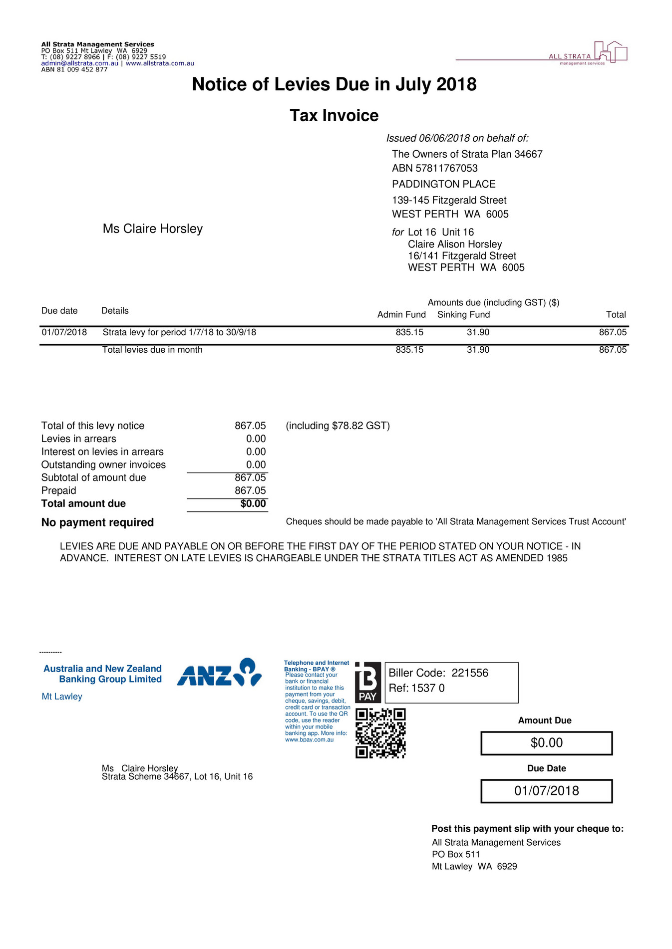 TeamIaconi - 16/141 Fitzgerald - Strata Levies - Page 1 - Created with ...