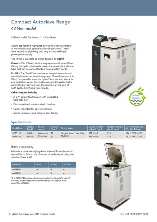 Astell Scientific Ltd - Astell Autoclave and EDS Product Guide - Page 8 ...