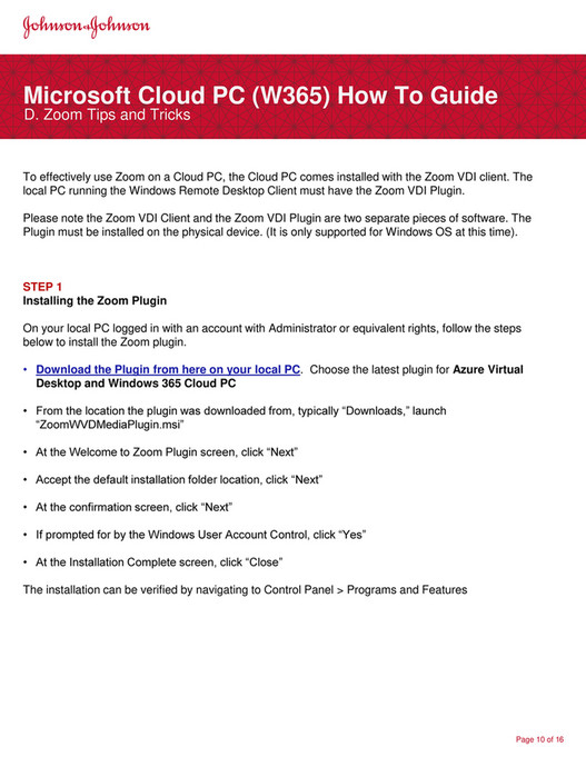 JNJ Appstore - W365 Cloud PC How To Guide - ENG - Page 10 - Created with Publitas.com