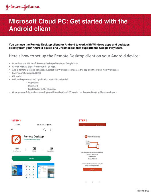 JNJ Appstore - W365 Cloud PC Setup Guide - Page 19 - Created with ... JNJ Appstore - W365 Cloud PC Setup Guide - Page 19 - Created with ...