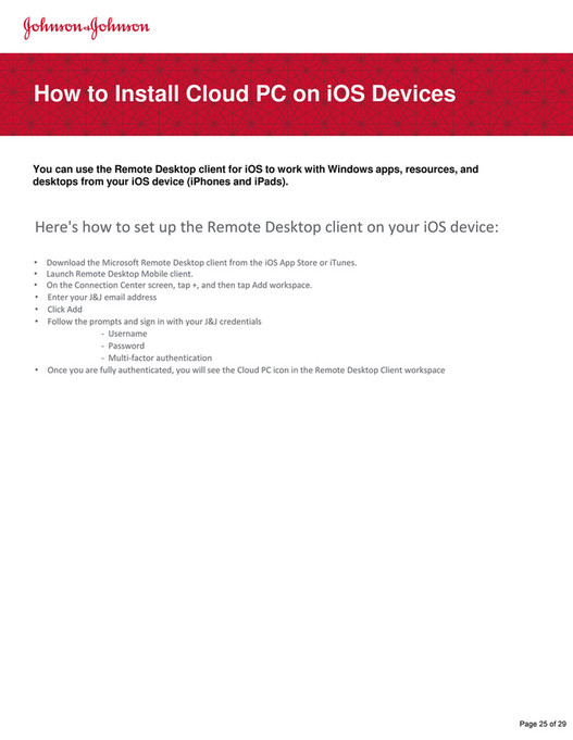 JNJ Appstore - W365 Cloud PC Setup Guide - Page 25 - Created with ... JNJ Appstore - W365 Cloud PC Setup Guide - Page 25 - Created with ...