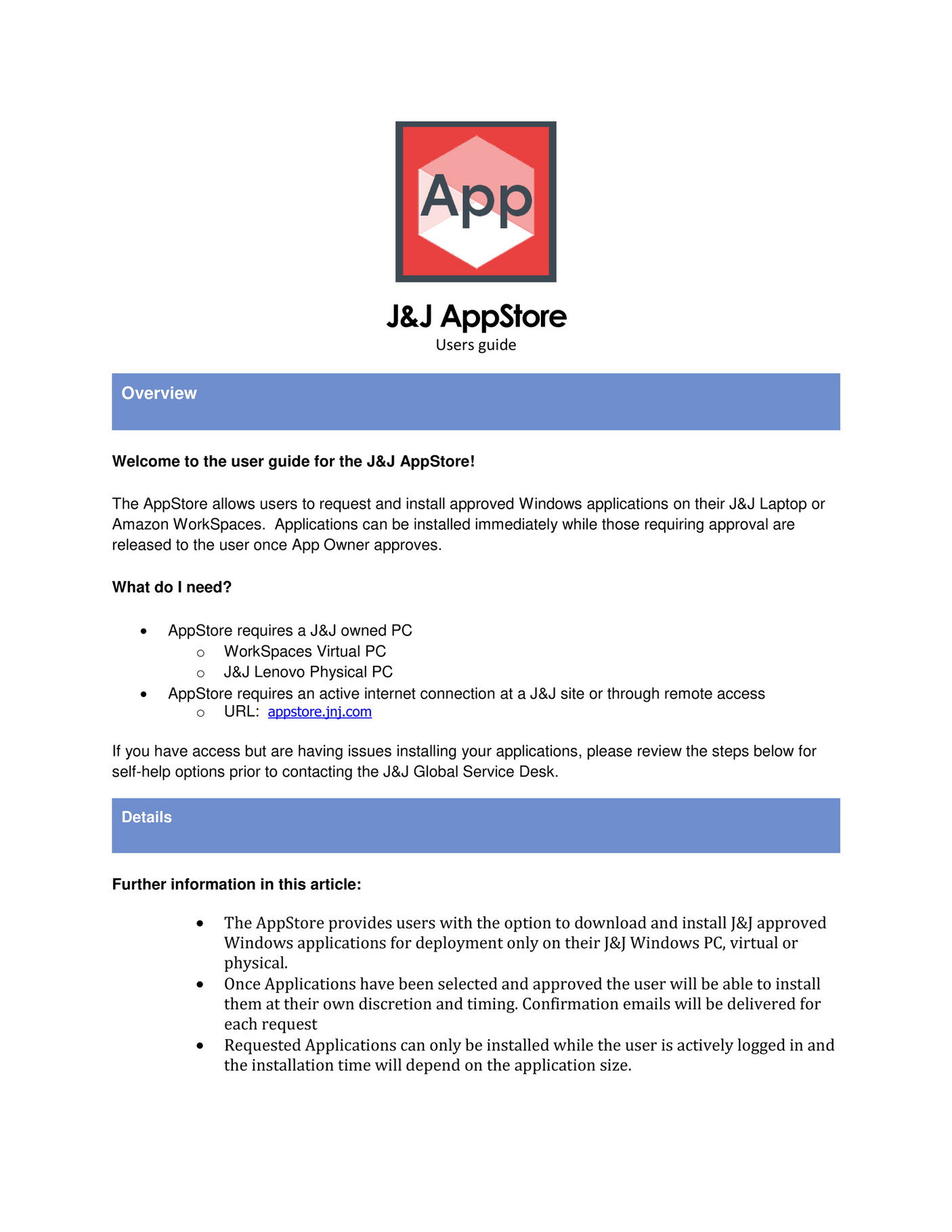 JNJ Appstore - Appstore Users guide_v4 - Page 2-3 - Created with ...