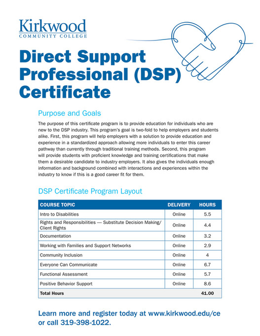Kirkwood Community College - Direct Support Professional Certificate ...