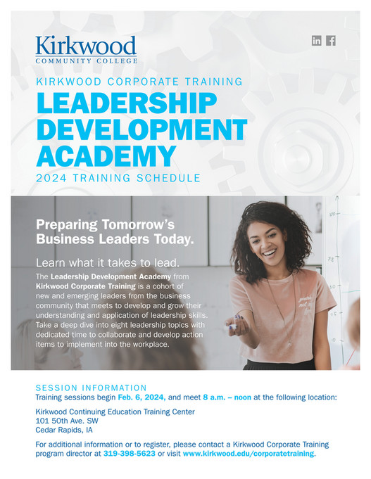 Kirkwood Community College - Leadership Development Academy 2024 flyer ...