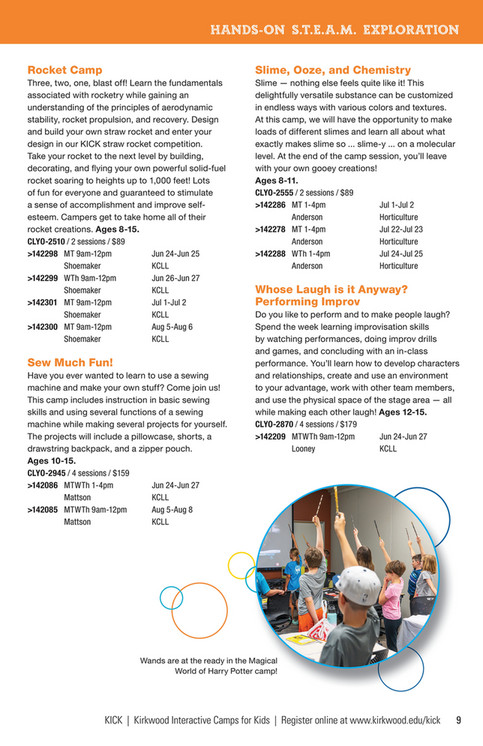 KICK Summer Camps 2024 Brochure - Page 8-9
