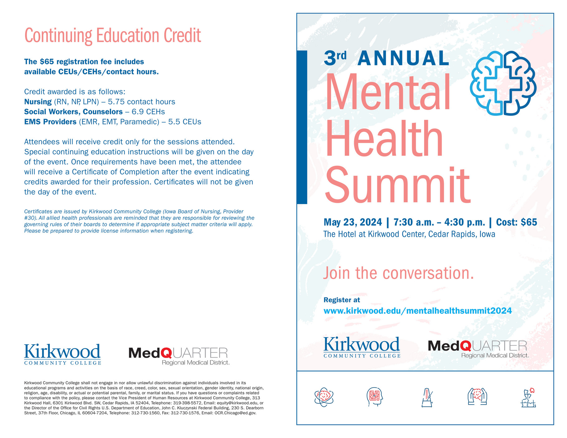 3rd Annual Mental Health Summit - Kirkwood Community College and The ...