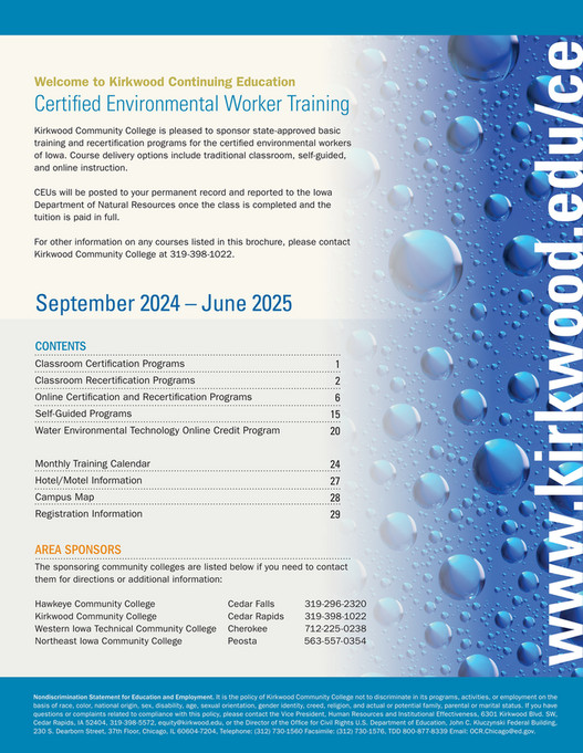Kirkwood Community College - Certified Environmental Worker Training 2024-2025 - Page 2-3