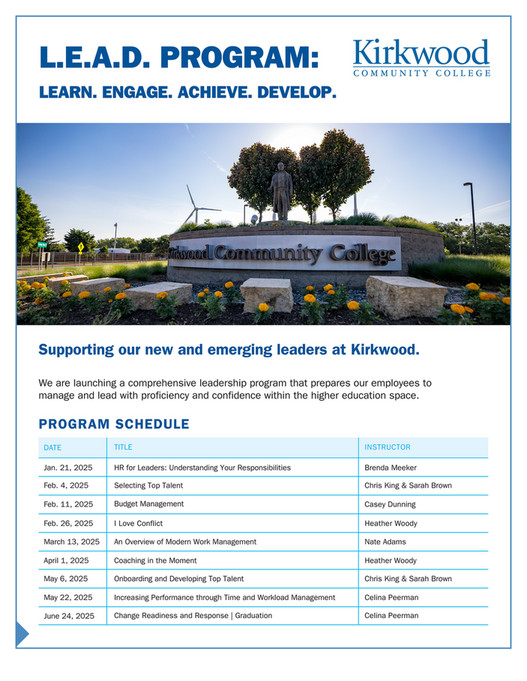 Kirkwood Community College - Kirkwood Leadership Flyer Schedule - Page 1