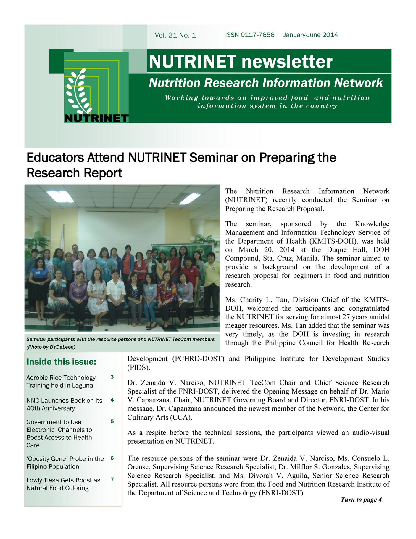 NUTRINET - 2014 VOL.21 NO.1 - Page 1 - Created with Publitas.com
