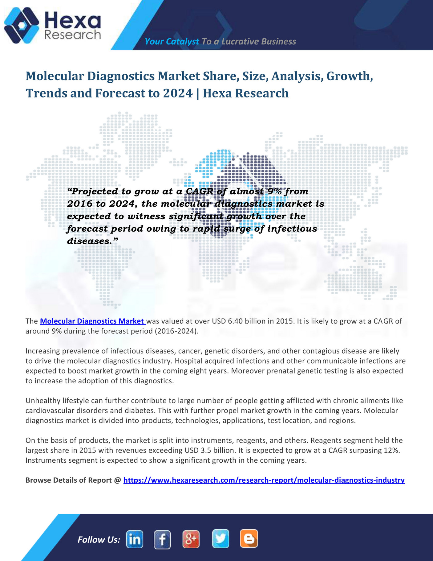 Grand View Research - Molecular Diagnostics Market Analysis - Page 1 ...