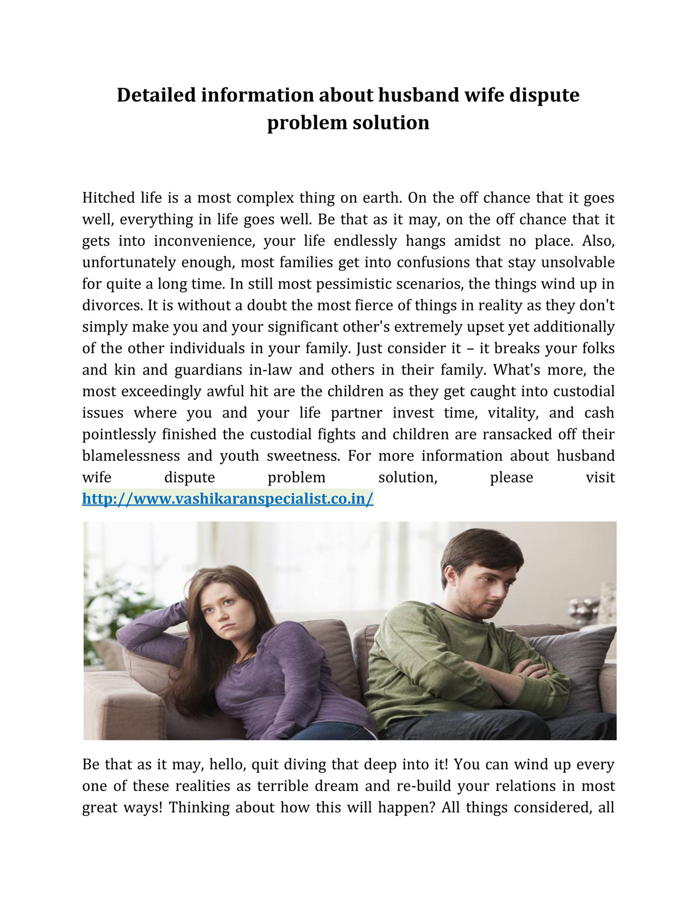 My publications - Detailed information about husband wife dispute problem solution - Page 1 ...