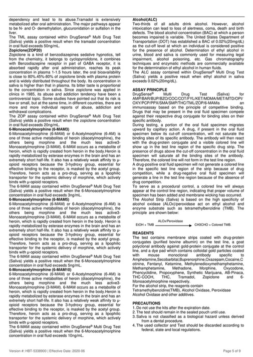 Andatech - DrugSense DSO8 Plus Saliva Screen Test - Package Insert ...
