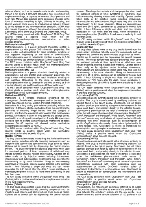 Andatech - DrugSense DSO8 Plus Saliva Screen Test - Package Insert ...