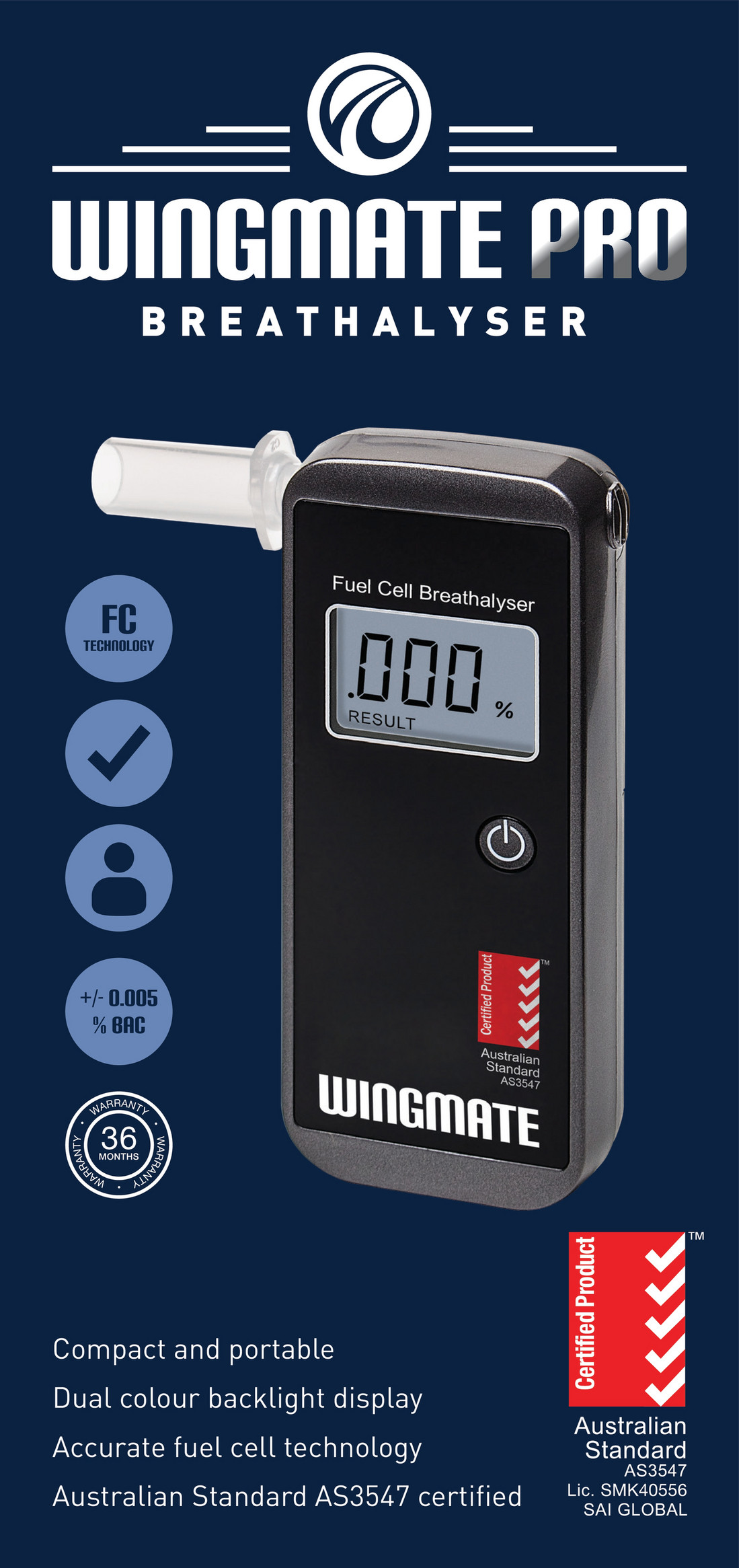 My publications - Wingmate Pro Breathalyser - Fact Sheet - Page 1 - Created with Publitas.com