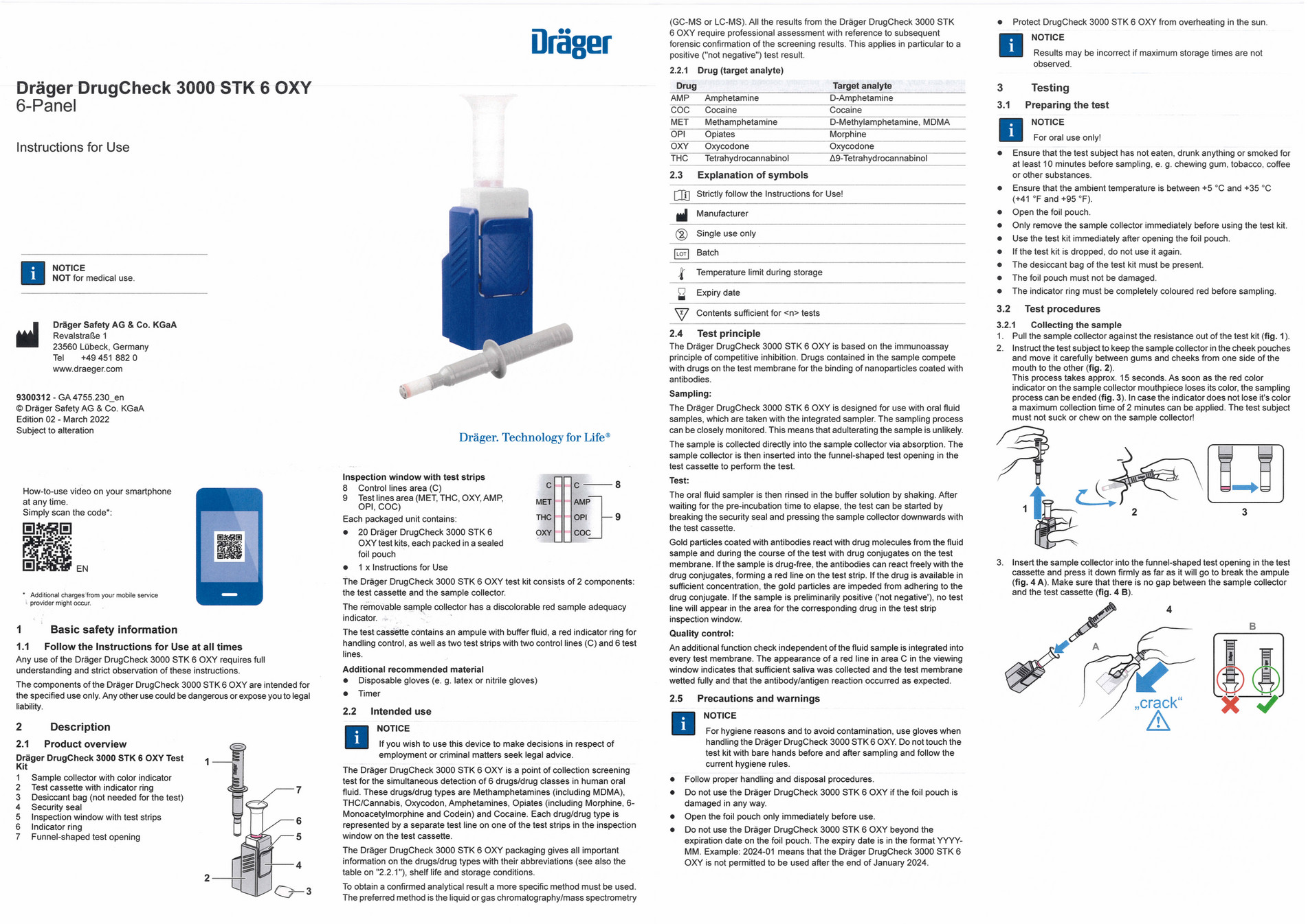Andatech - Drager DrugCheck 3000 OXY Saliva Drug Test Kit - Product ...