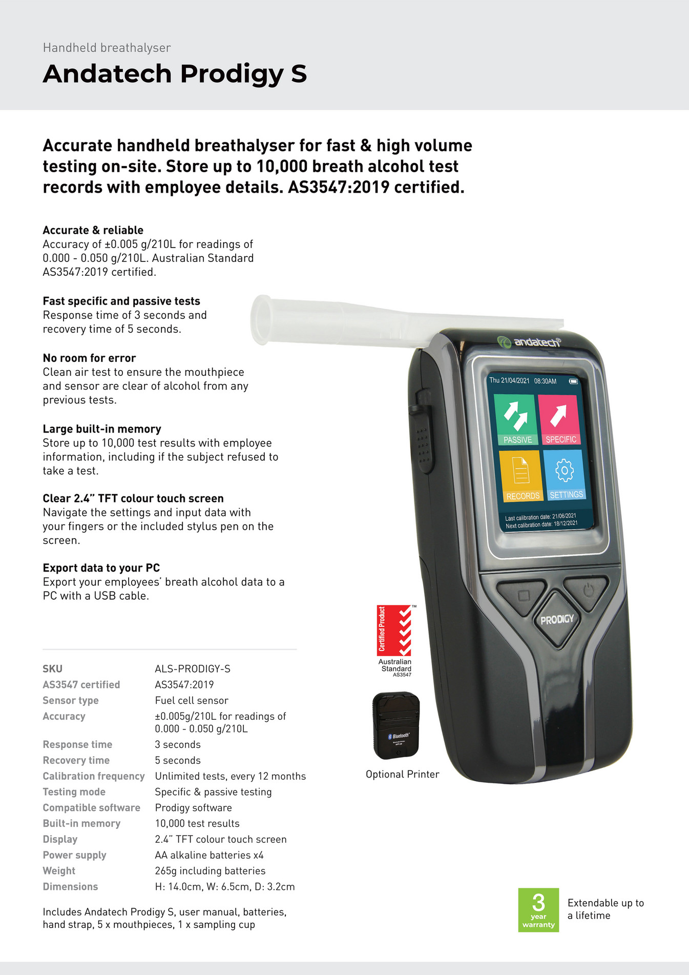 Andatech - Andatech Prodigy S Fact Sheet - Page 1 - Created with ...