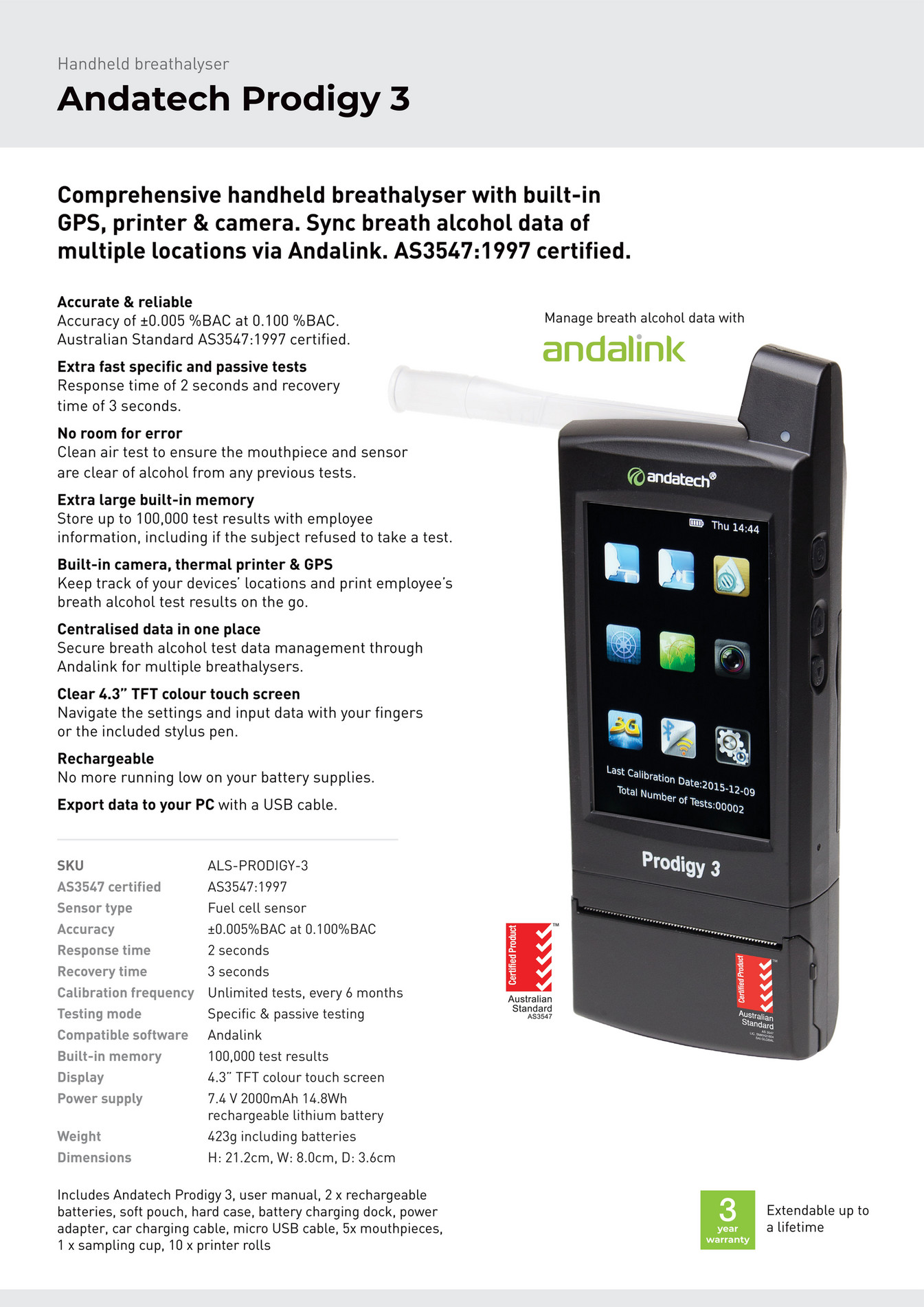 Andatech - Andatech Prodigy 3 Fact Sheet - Page 2 - Created with Publitas.com