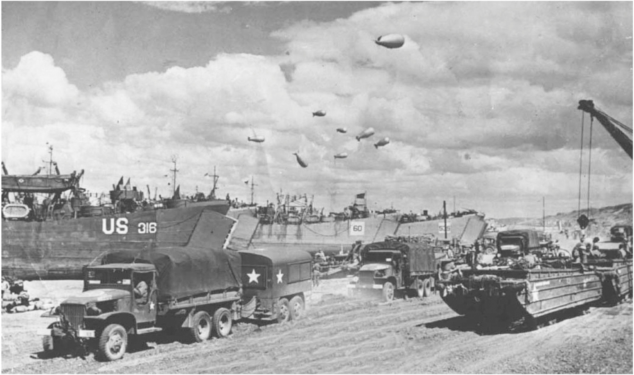 244thfieldartillerybattalion.com - LST-316, LST-60, and LST-535 beached ...