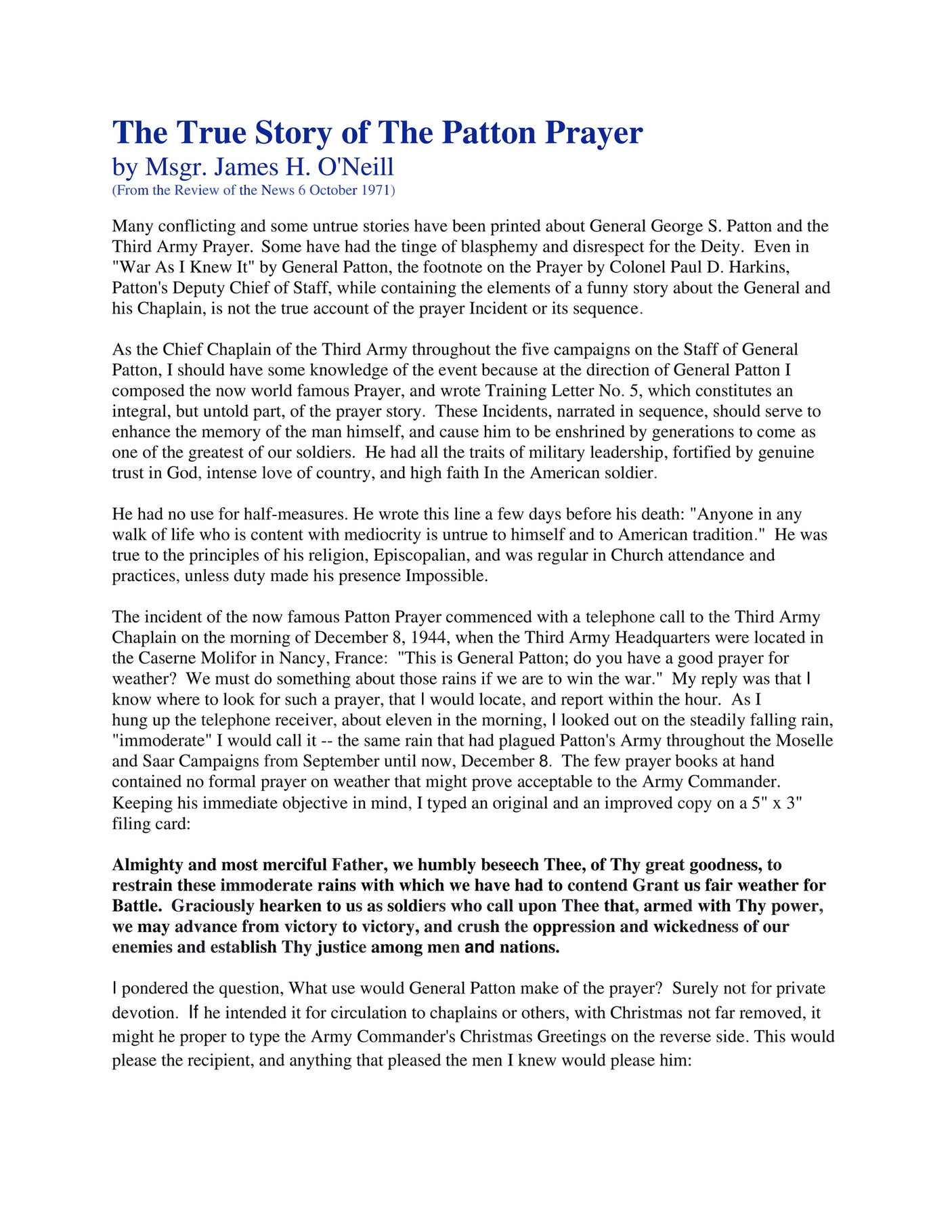 244thfieldartillerybattalion.com - The True Story of The Patton Prayer ...