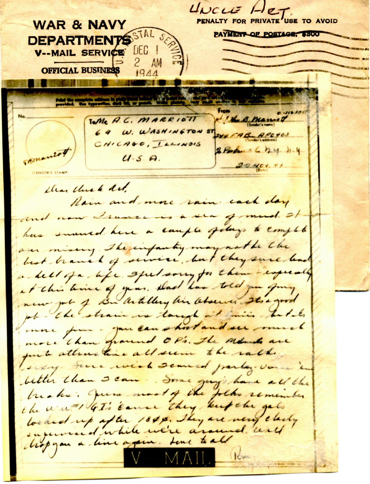 244thfieldartillerybattalion.com - 20 November 1944 V-Mail Letter Home ...