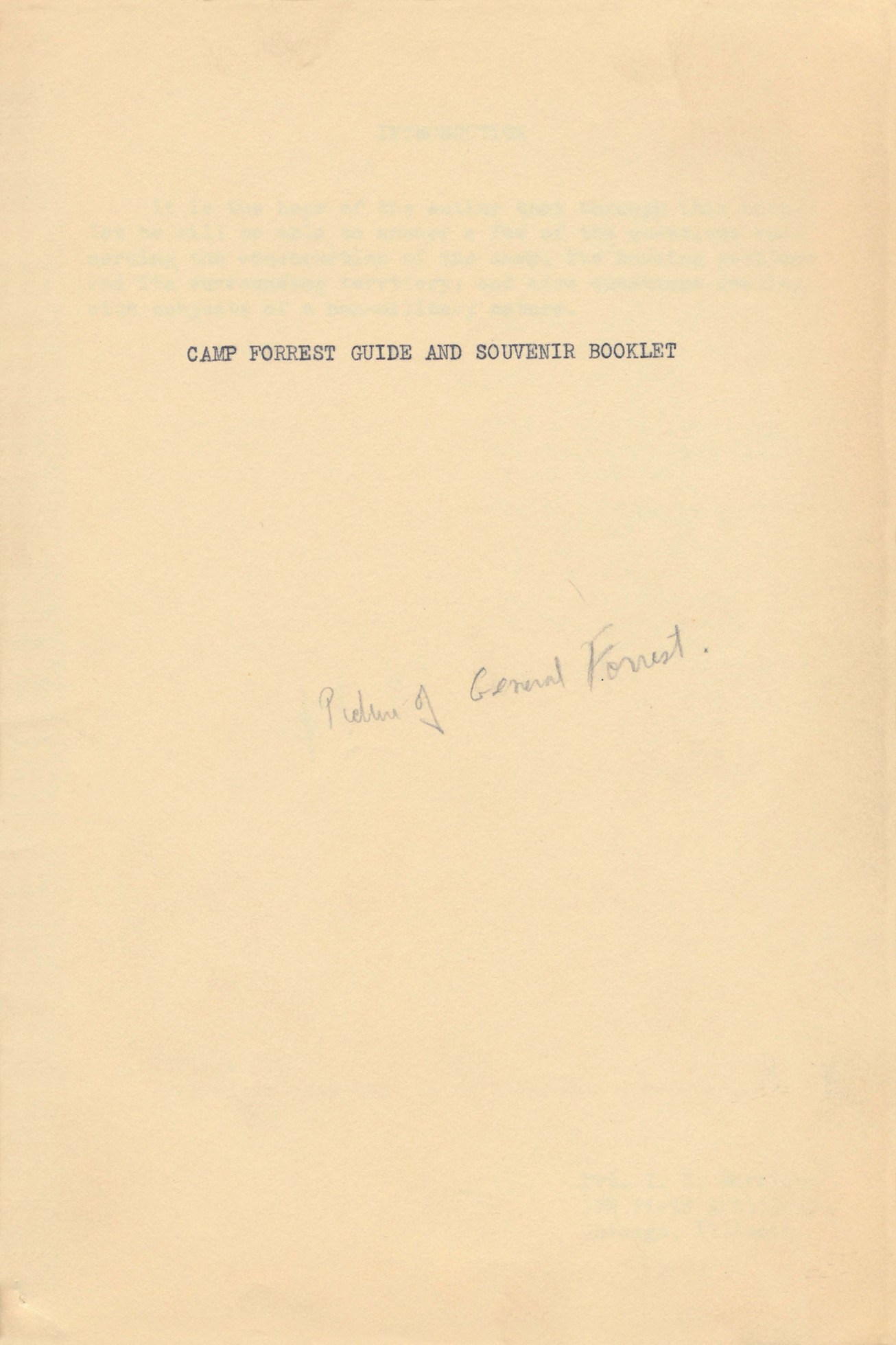 244thfieldartillerybattalion.com - Camp Forrest Home Made Guide Book ...