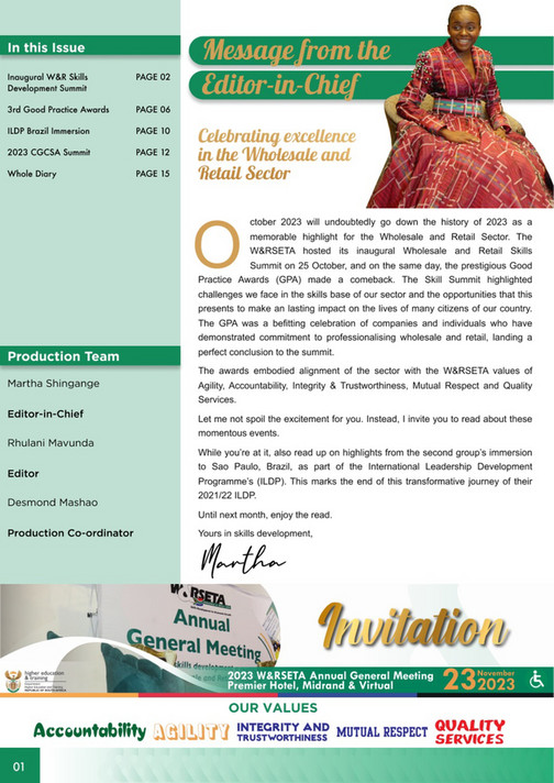 Film & Event Media - W&RSETA October Newsletter - Page 2-3