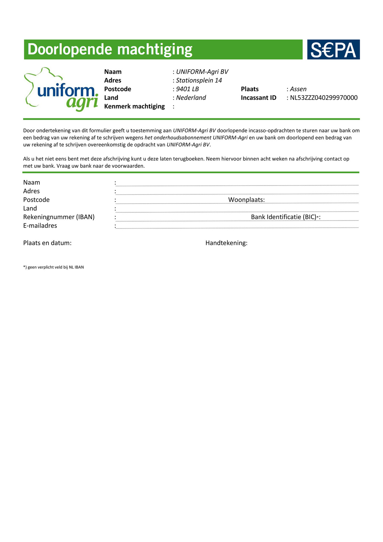 My publications - Machtiging SEPA incasso (2022) - Page 1 - Created ...