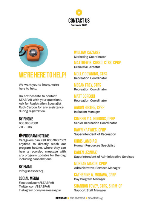 SEASPAR - SEASPAR Summer 2021 Program Guide - Page 9 - Created with ... SEASPAR - SEASPAR Summer 2021 Program Guide - Page 9 - Created with ...