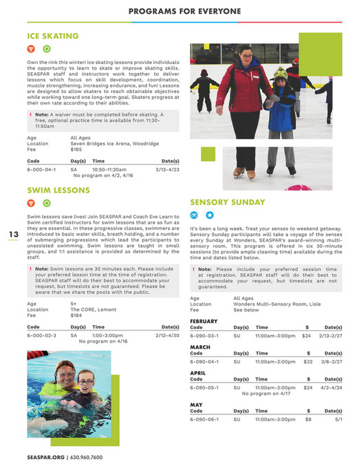 SEASPAR - SEASPAR Winter Spring 2022 Program Guide - Page 14-15 - Created with Publitas.com
