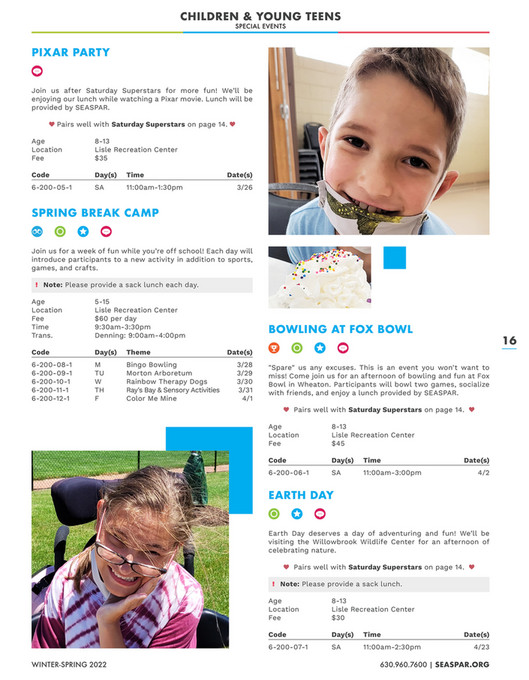 SEASPAR - SEASPAR Winter Spring 2022 Program Guide - Page 16-17 - Created with Publitas.com