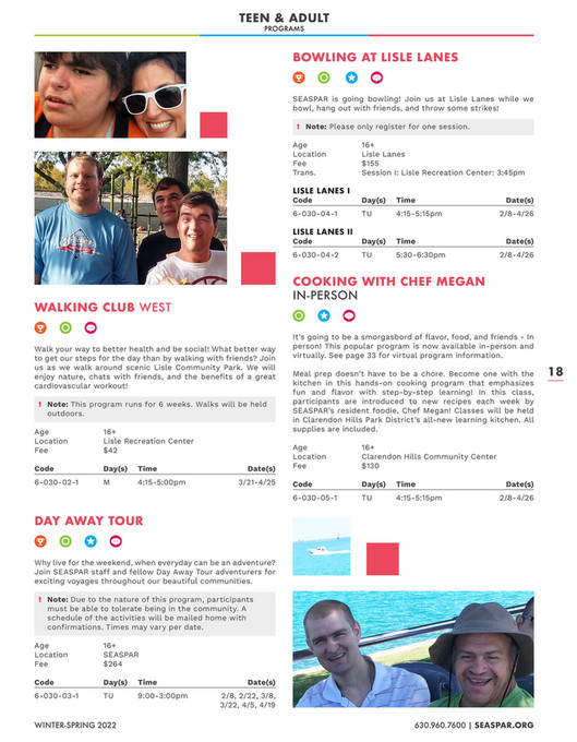 SEASPAR - SEASPAR Winter Spring 2022 Program Guide - Page 18-19 - Created with Publitas.com