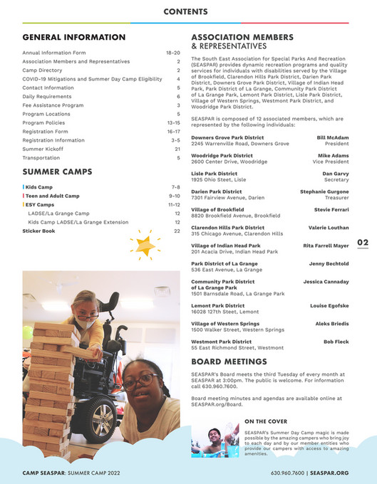 SEASPAR - SEASPAR Summer Day Camp Guide Summer 2022 01 - Page 2-3 - Created with Publitas.com
