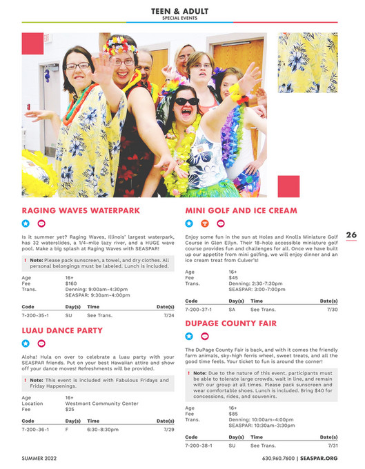 SEASPAR - SEASPAR SUMMER 2022 Program Guide - Page 26-27 - Created with Publitas.com