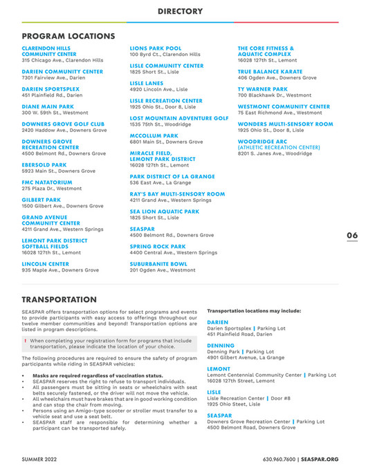 SEASPAR - SEASPAR SUMMER 2022 Program Guide - Page 6-7 - Created with Publitas.com