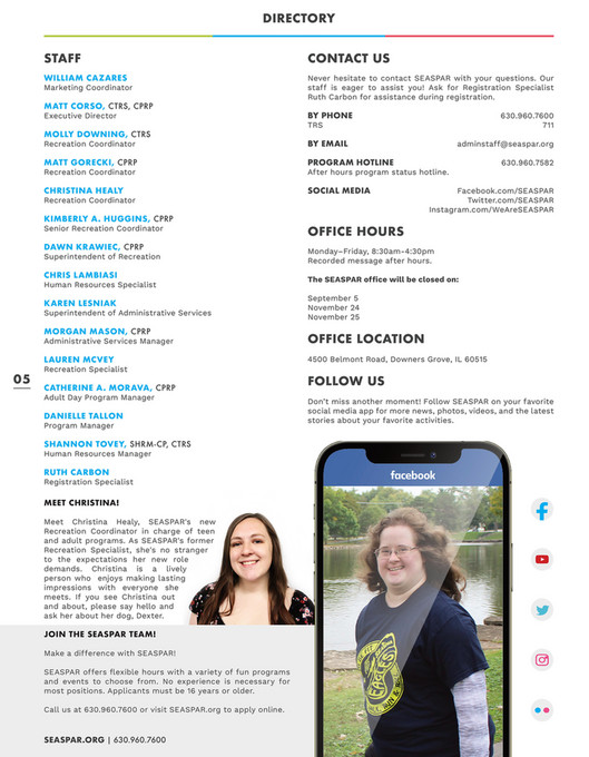 SEASPAR Fall 2022 Program Guide - Page 6-7 - Created with Publitas.com